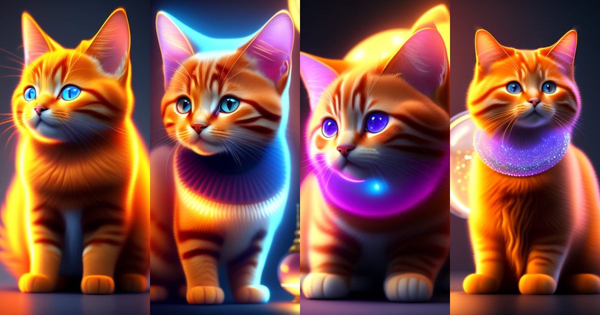 Lexica - A cute adorable baby ginger cat made of crystal ball with low ...