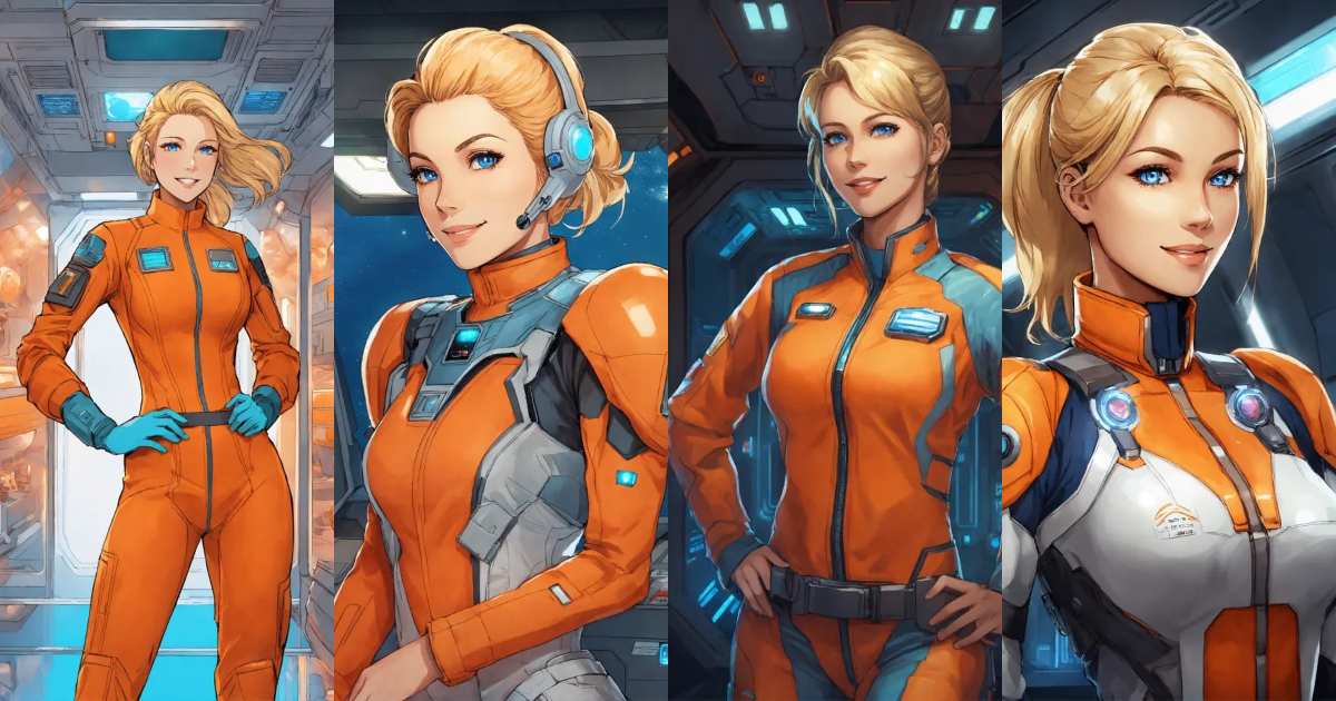 Lexica - Full body of a beautiful female space captain in her mid 30s ...