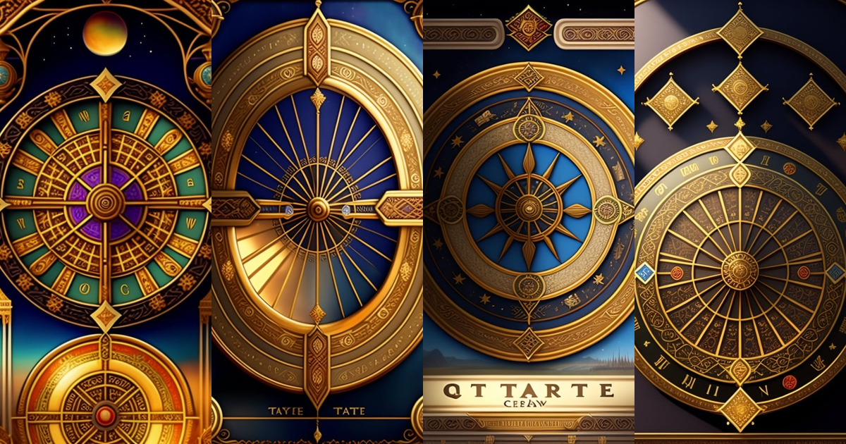 Lexica - Tarot Major arcana card Wheel of Fortune, clean lines, card's ...