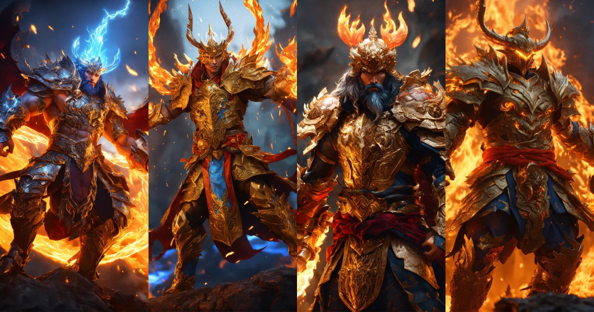 Lexica - "legendary fire god" fighting "legendary lightening god ...
