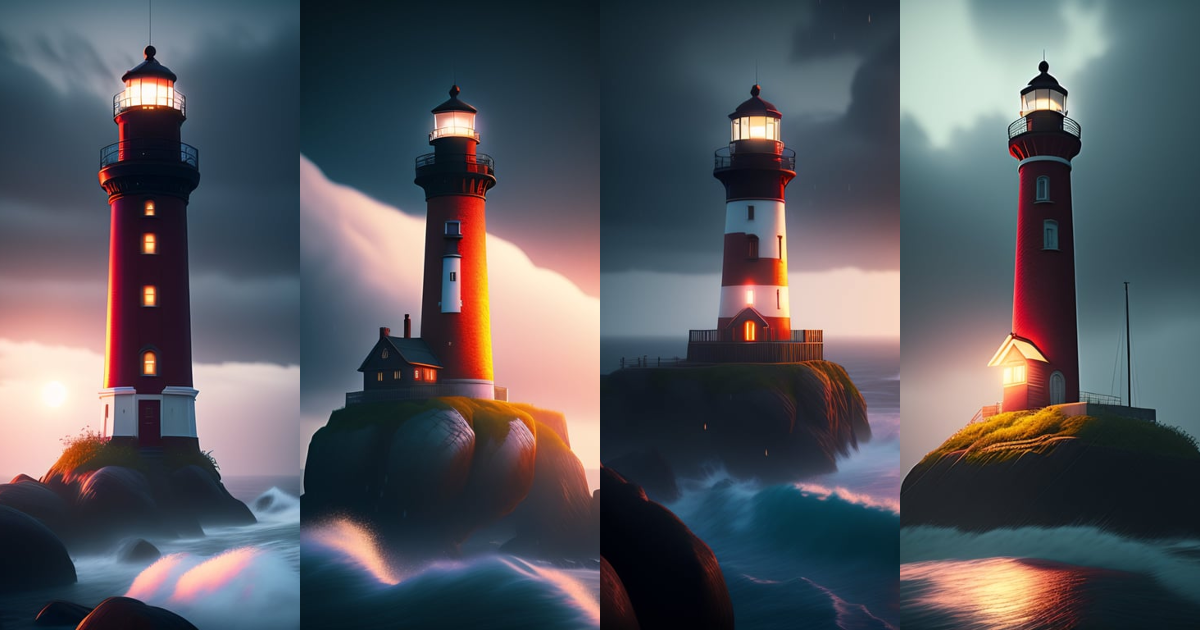 Lexica - Photo of 8k ultra realistic lighthouse on island, heavy rain ...