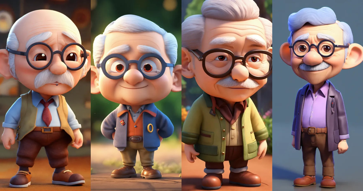 Lexica - CUTE 3D OLD MAN CHARACTER, like PIXAR --a5 --niji 5 --style ...