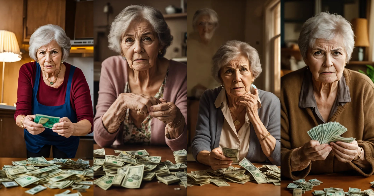 Lexica - A woman in her 60s in a domestic setting. Angry, counting the ...