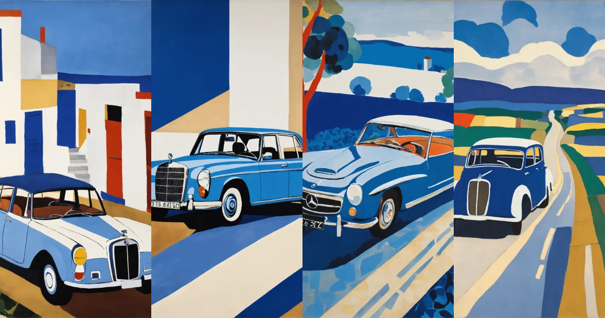 Lexica - Flat paper collage by Henri Matisse depicting a car like old ...