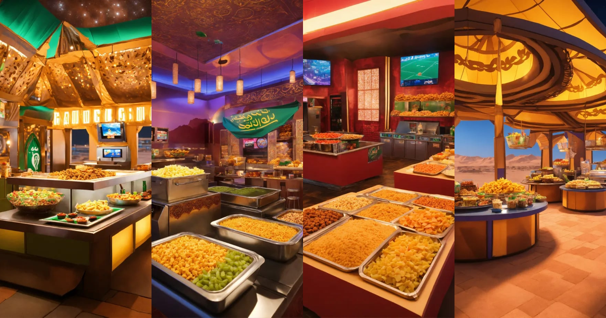 Lexica - Generate an image of the concession stand with a blend of ...