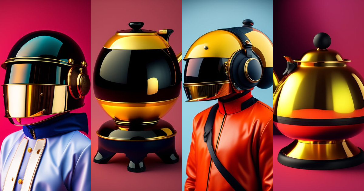 Lexica - A teapot but it's a helmet with a snout, in the style of 90s ...