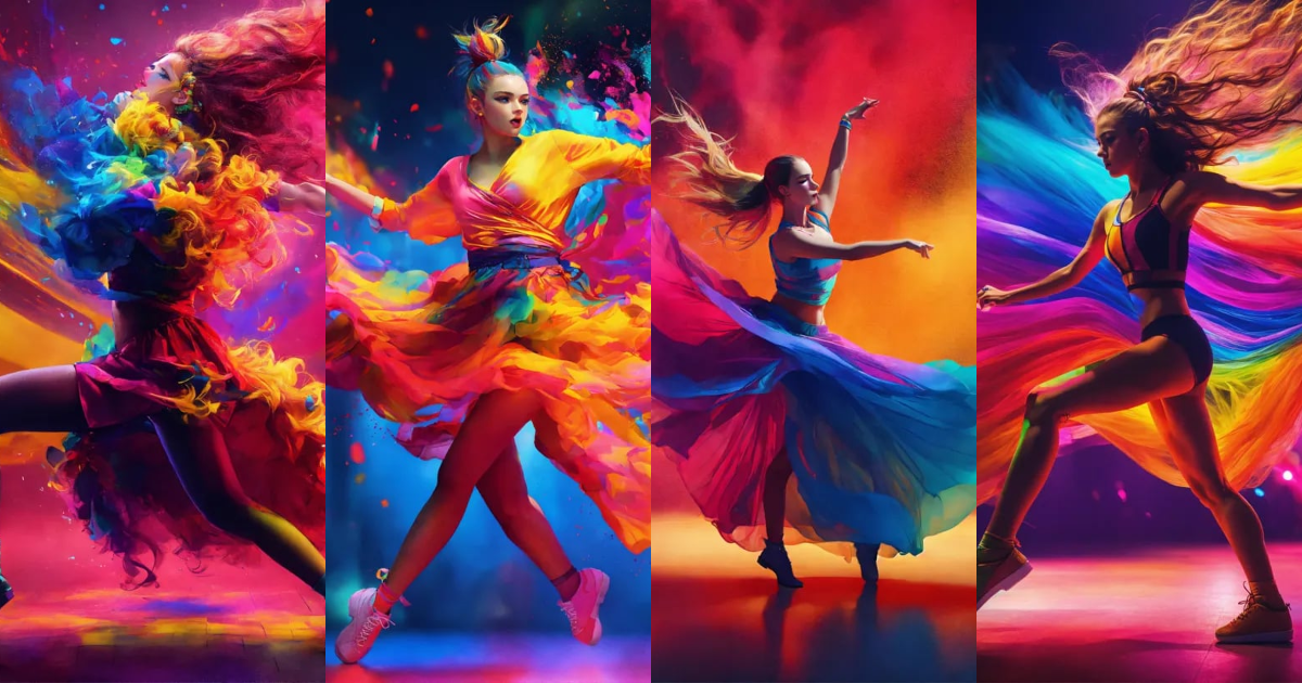Lexica - Colorful art of crazy female contemporary dance 8k wallpaper,