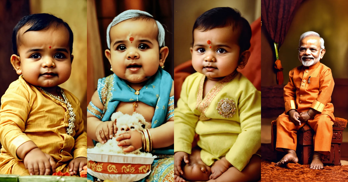 Lexica - Narendra Modi as a cute baby