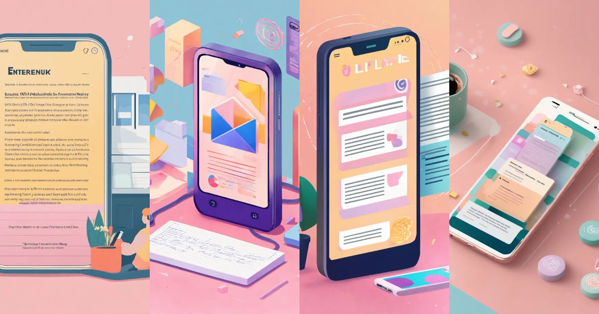 Lexica - An illustration of a pastel mobile phone with an entrepreneur ...