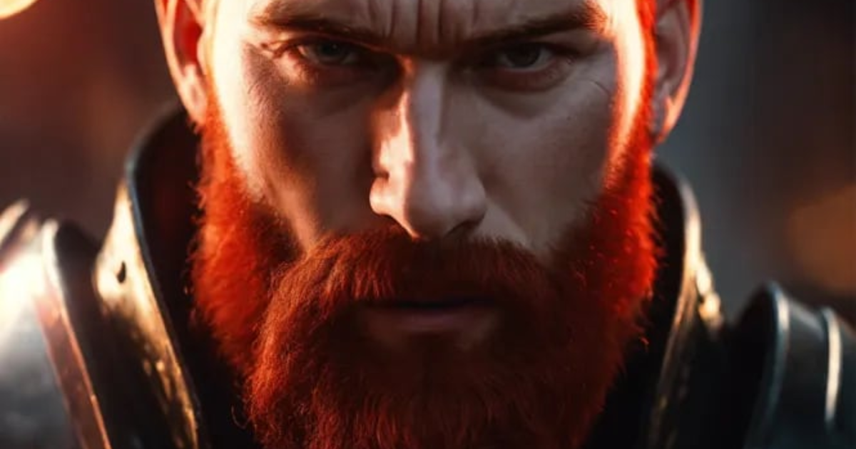 Lexica - Realistic, tall strong white man, wide nose, long red beard ...