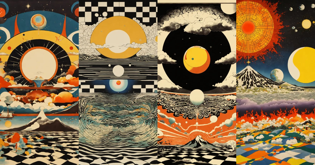 Lexica - Japanese vintage poster ,oriental , psychedelic cosmic realm ...