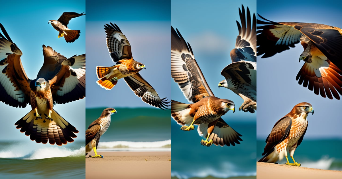 Lexica - A red tail hawk fighting a scuba diver