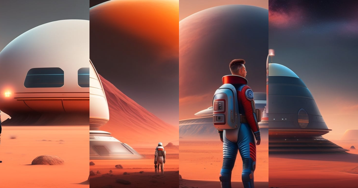 Lexica - Old Elon musk on Mars in 50 years looking over a beautiful ...