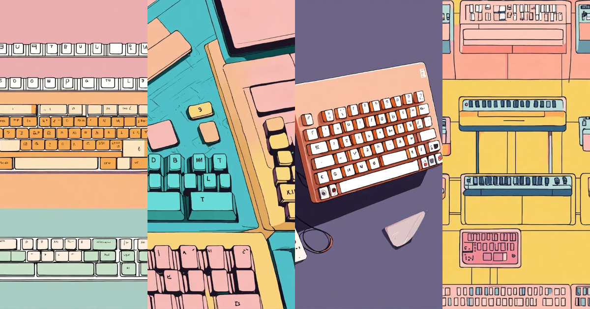 Lexica - A minimalist 2D drawing of a cute keyboard.