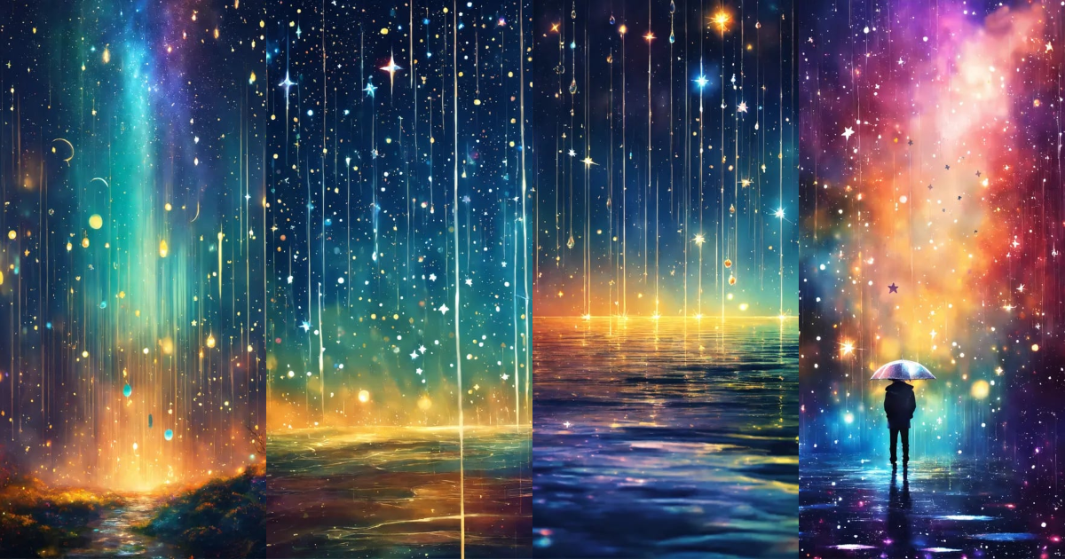 Lexica - Abstract magical rain, universe , stars,