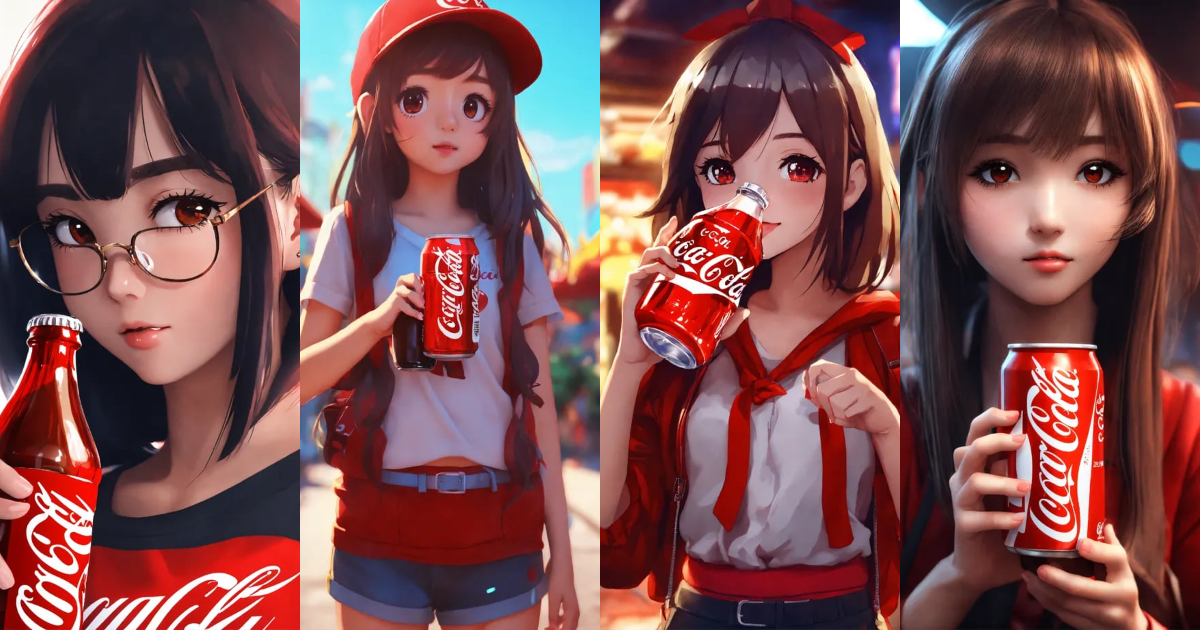 Lexica - Girl drinking coca cola zero cartoon 3d anime style blurry ...