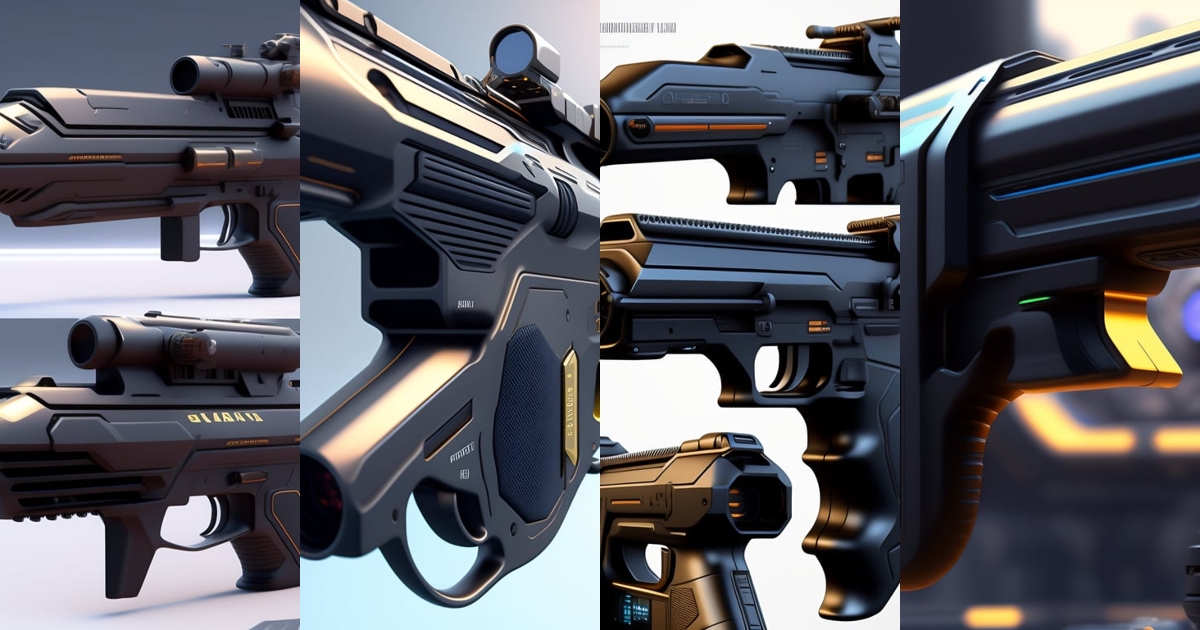 Lexica - Hard surface gun design , futuristic sci-fi