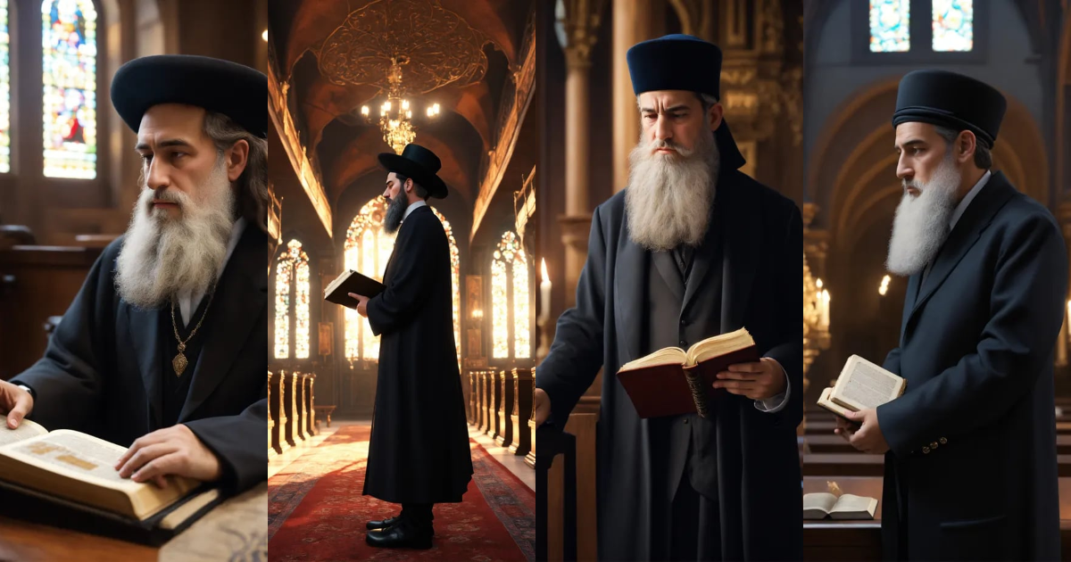 Lexica - A medieval Hasidic Jew from a medieval Jewish town praying ...