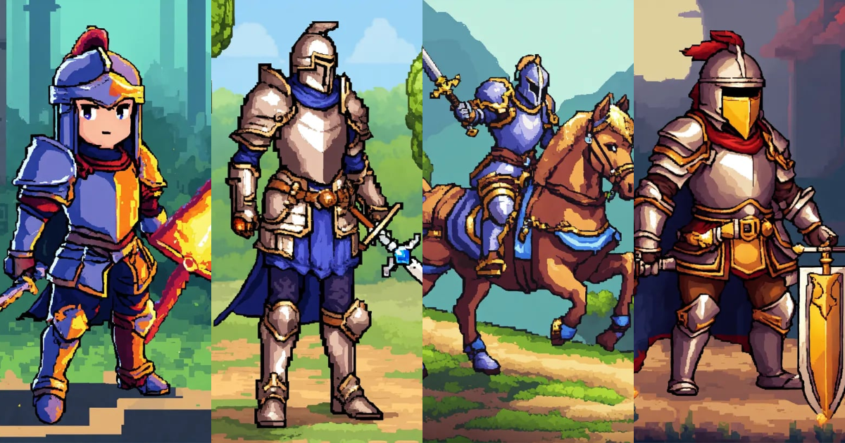 Lexica - Pixel art, JRPG, sprite, knight