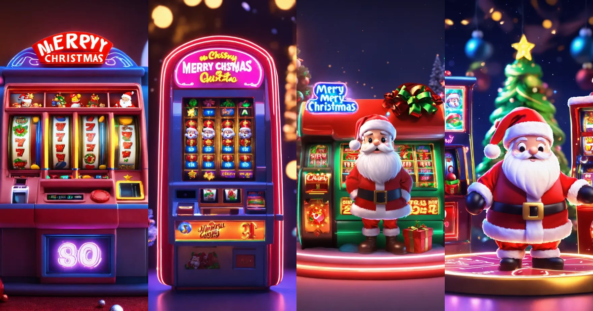 Lexica - 3D CUTIE Q VERSION CHARACTERS, christmas tree and santa claus ...