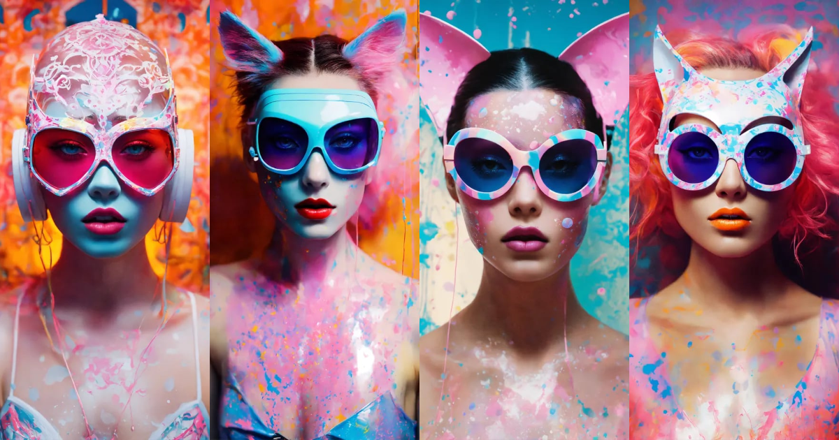 Lexica - Neon tribal and Pastel color front portrait Photography, a ...