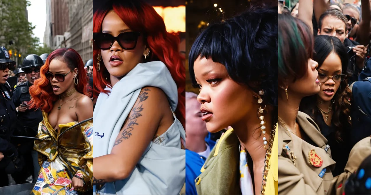 Lexica - Rihanna smacking an angry protester
