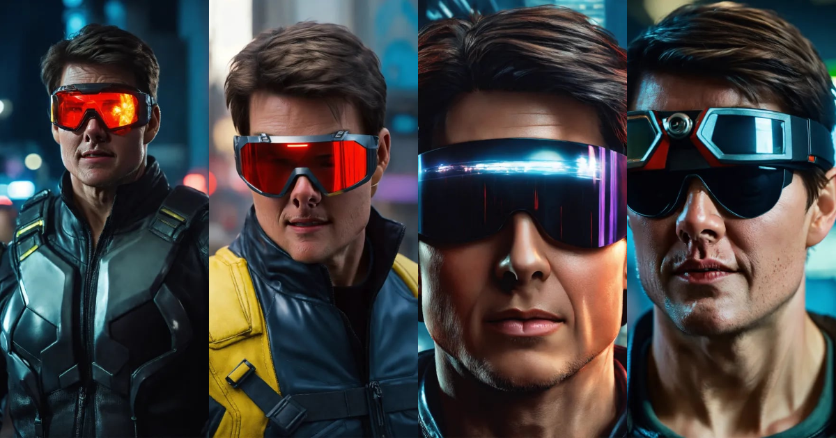 Lexica - Tom Cruise, 40 years old, with Cyclops cosplay visor, is ...