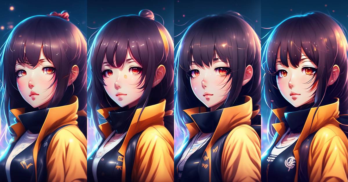 Lexica - Portrait of cute anime girl, night city background ...