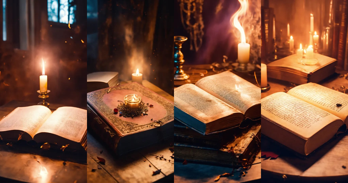 Lexica - A cursed magical book laying on a table, cursed vibes, evil ...