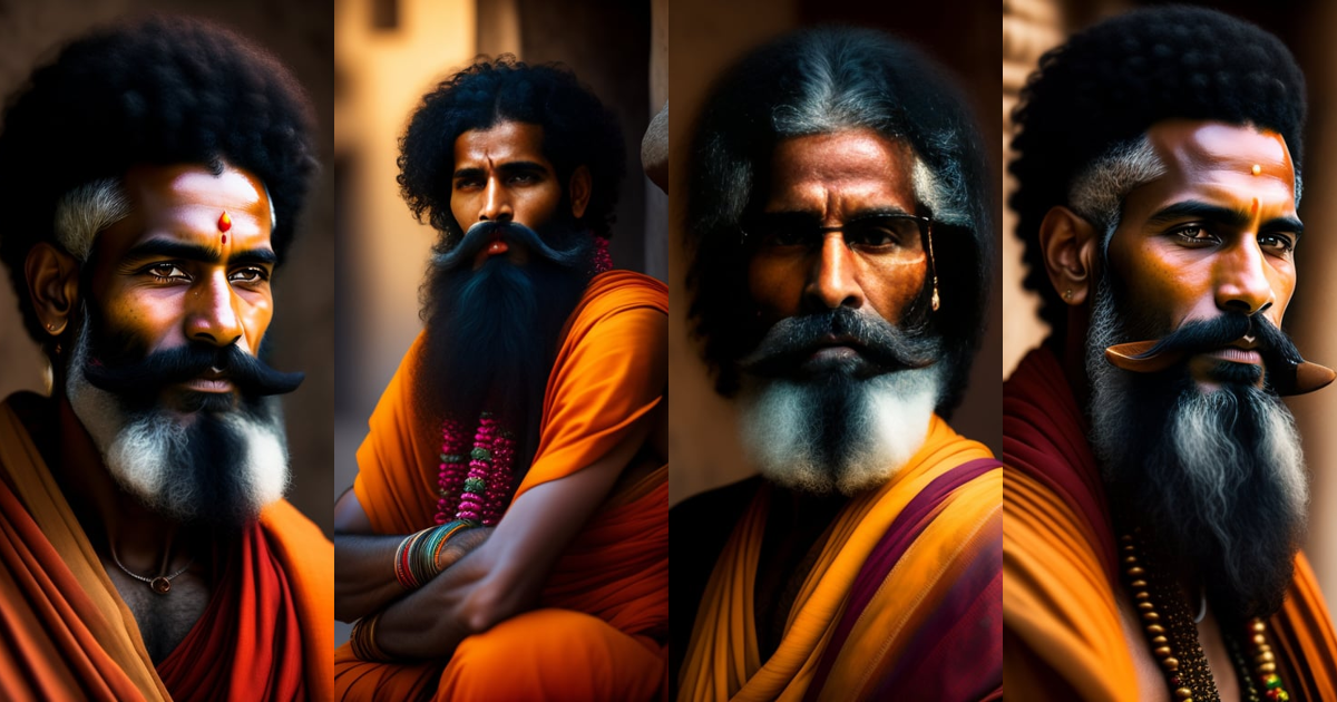 Lexica - Portrait of an ancient Hindu brahmin monk by Malika Favre ...