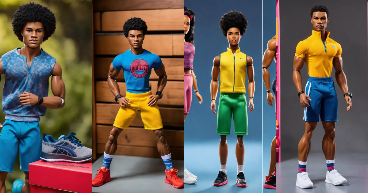 Lexica - Design an athletic African American Ken doll in workout ...