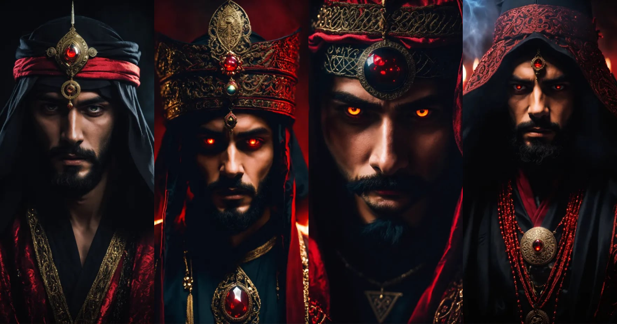 Lexica - Dark, mysterious and dramatic headshot of a handsome Arabic ...