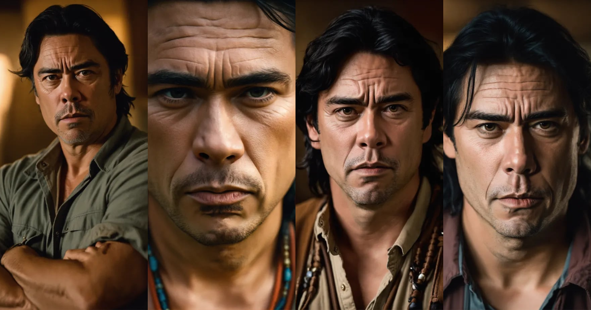 Lexica - Scared man, native american, FRONT VIEW, casual clothes, arms ...