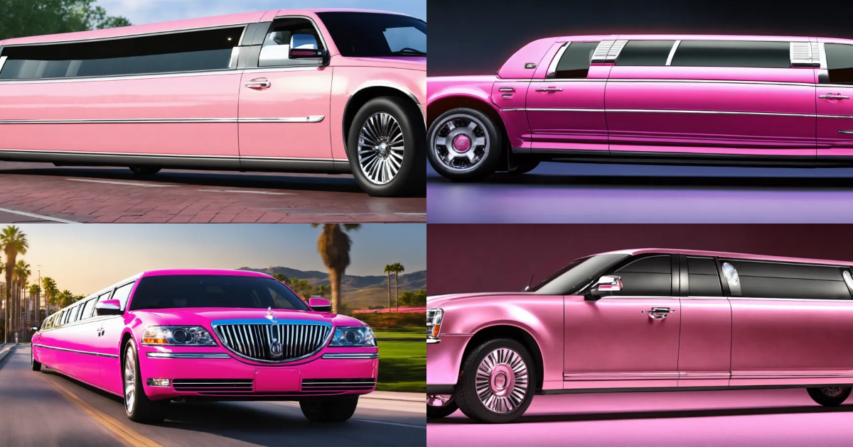 Lexica - Long pink limo, car rental, 3D, photo-realistic, 4K, high ...