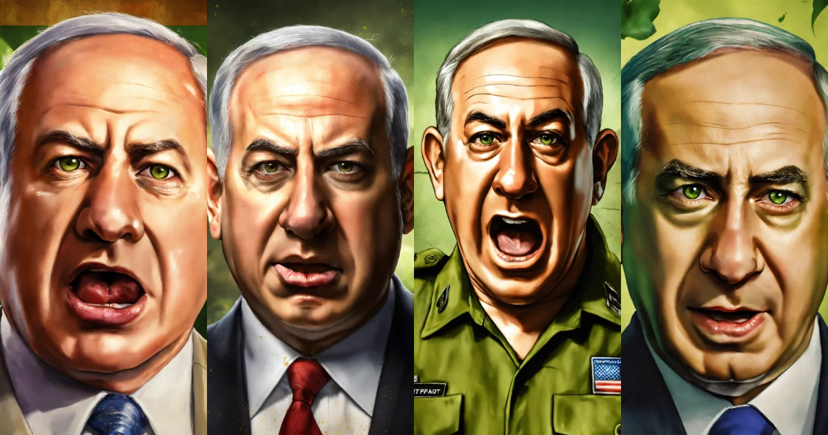 Lexica - Distressed Benjamin Netanyahu as pickles erupt from his nose ...