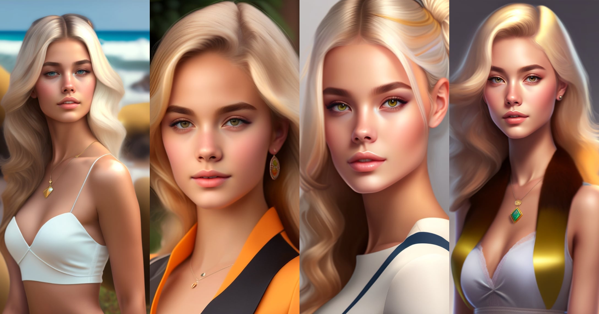 Lexica - A full body, perfect girl, school dress, blondie, 21 yeas old, great face detai