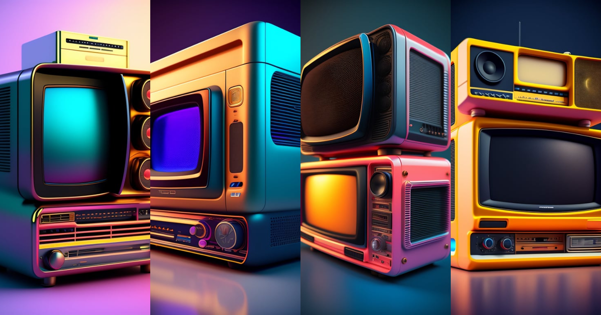 Lexica - Vintage tv, 1990s, c4d render, vaporwave, product photography ...