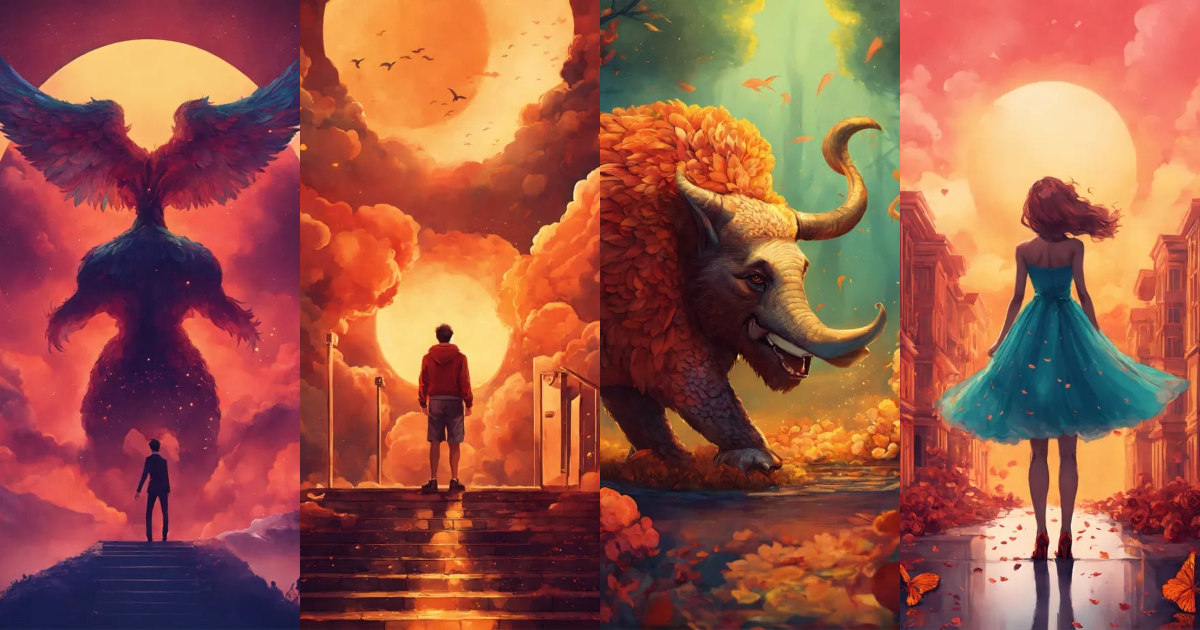 Lexica - Create illustration of evolving over drama