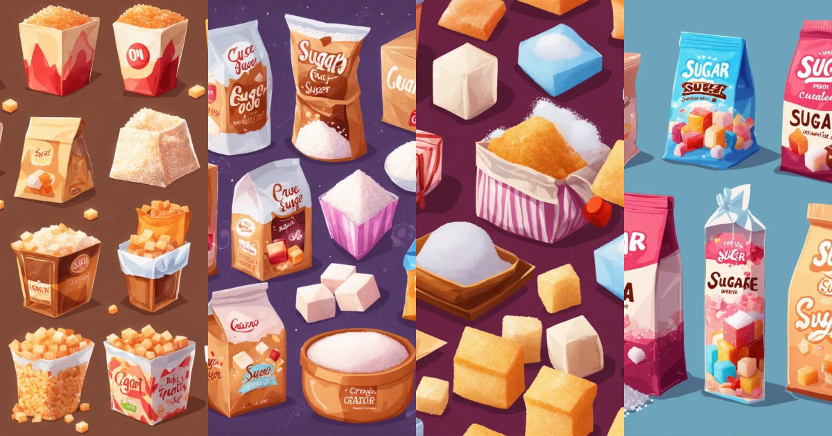 Lexica - Cartoon sugar. Cube sugar, granulated and crystalline, sugar ...