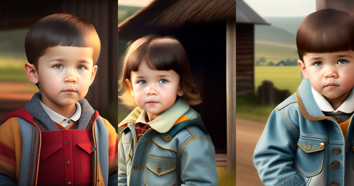 Lexica - An image of a young, ordinary-looking child in a rural setting ...