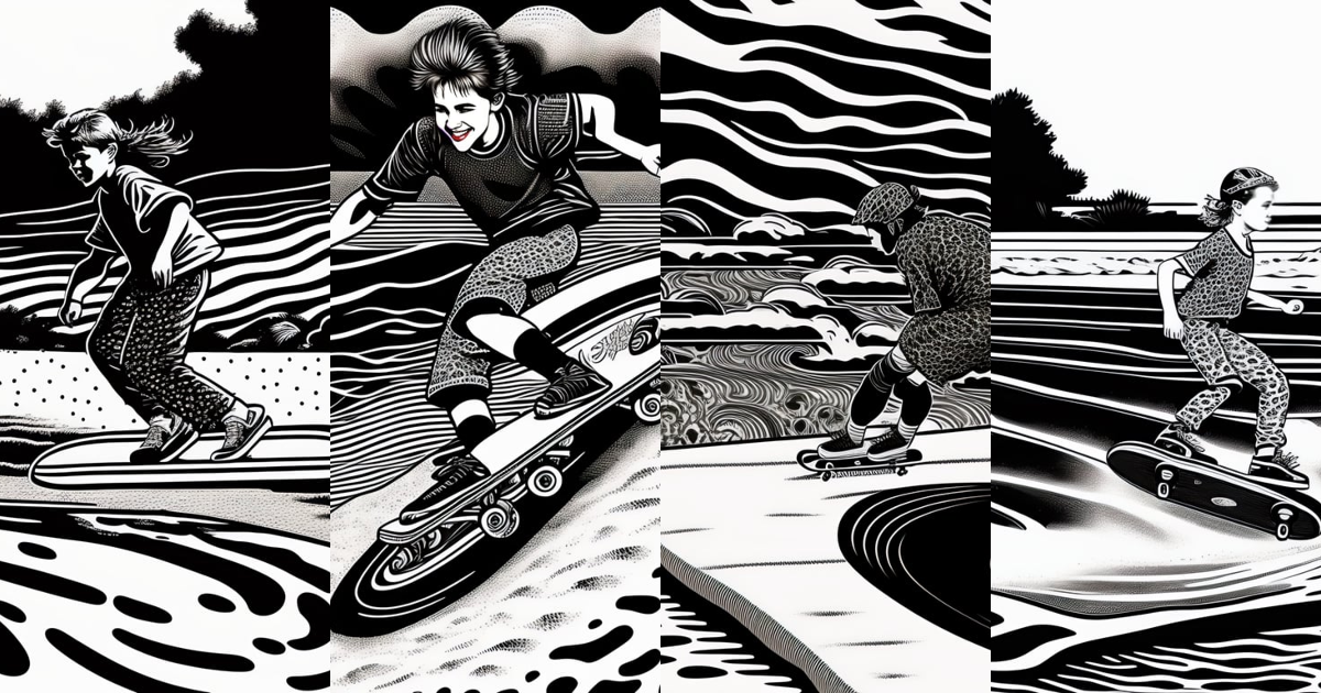 Lexica - Higly detailed 90s comic Graphic art of a person riding ...