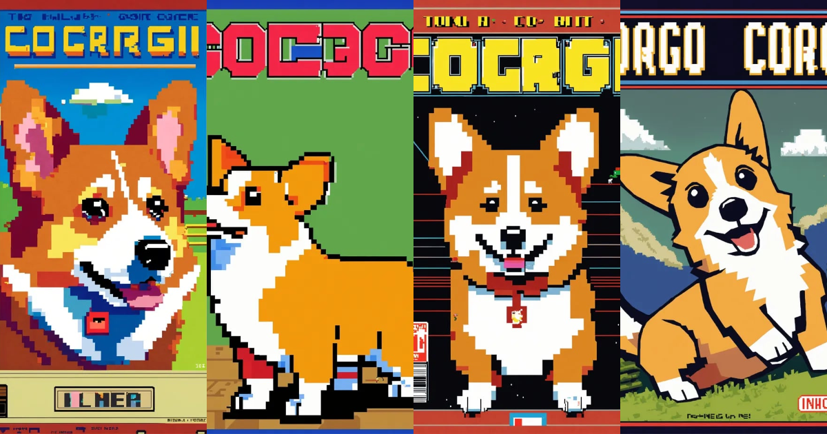 Lexica - 8bit corgi nes game cover