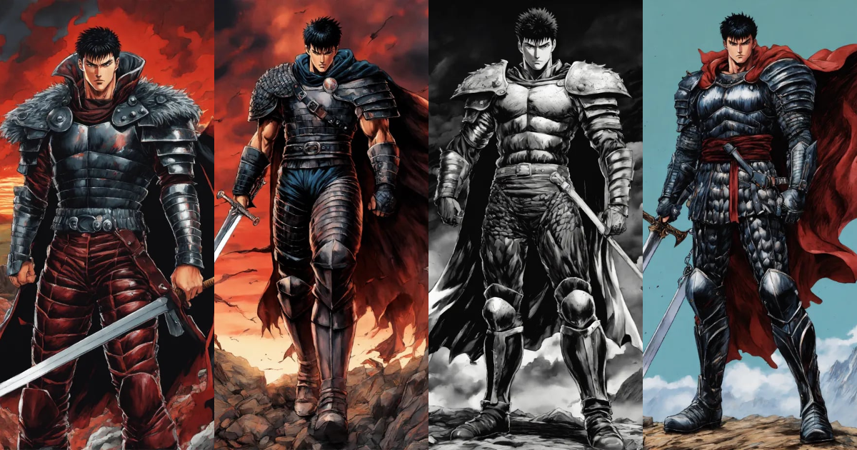 Lexica - Full body Manga art of Guts from Berserk, 8k, bold ...