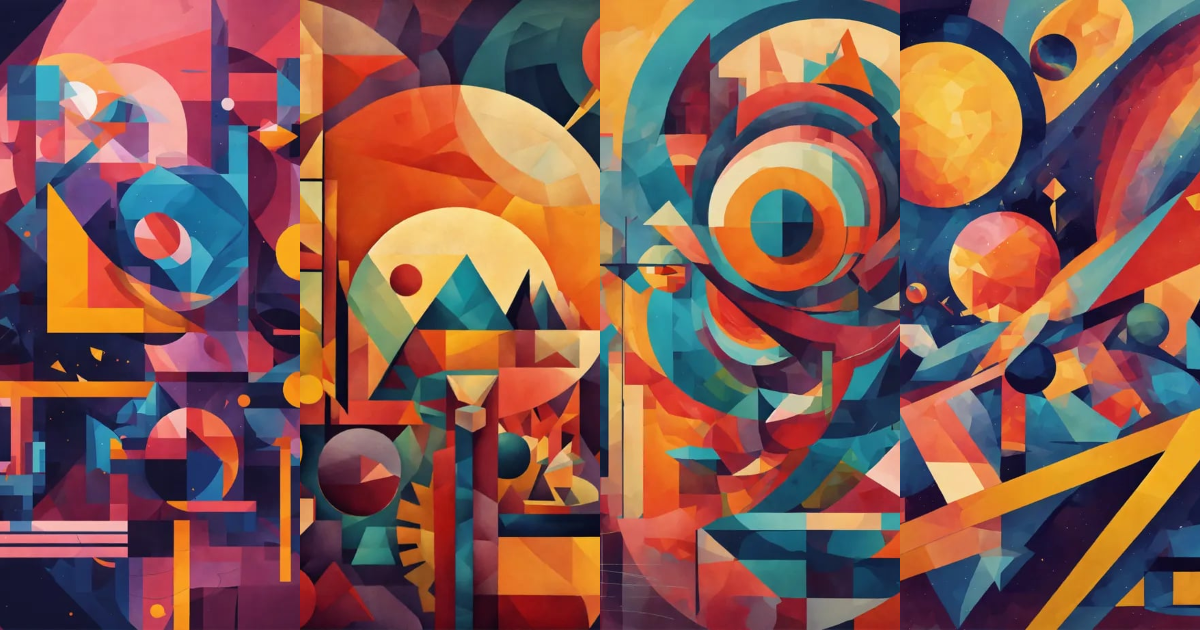 Lexica - Abstract design and minimalist of Cosmic Adventure cubist art ...