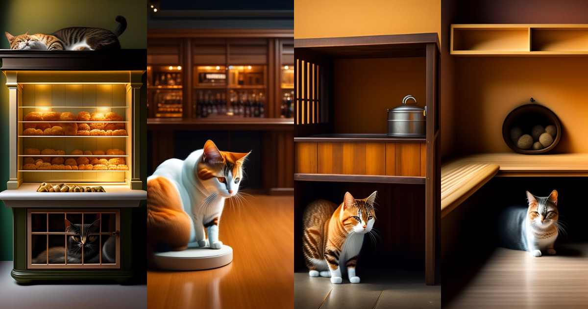 Lexica - A cat with booths