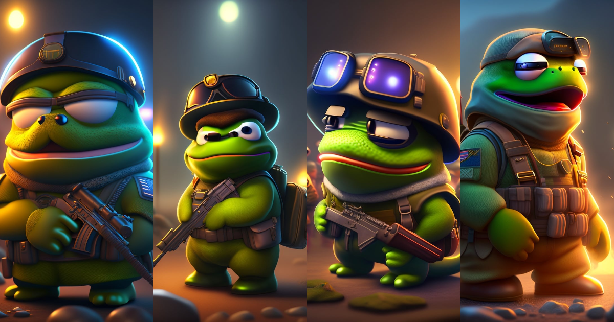 Lexica - An exhausted pepe the frog at the frontlines in the army at ...