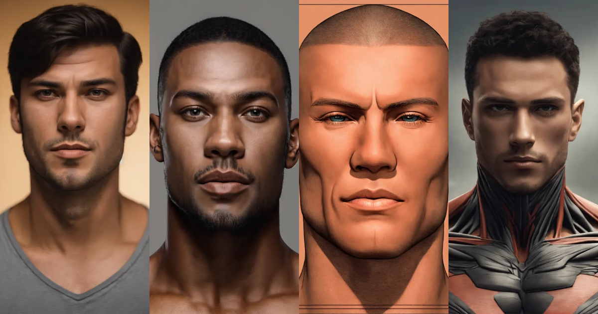 Lexica - Muscle man front on symmetrical head neck shoulders