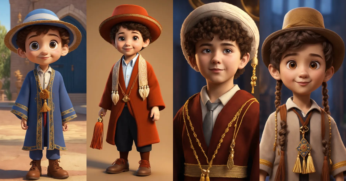 Lexica - A cute Chasidic Jewish boy holds in his hand the Jewish tassel ...
