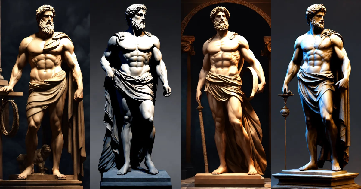 Lexica - Stoic statue, muscular, full body, dark, ancient Greek ...