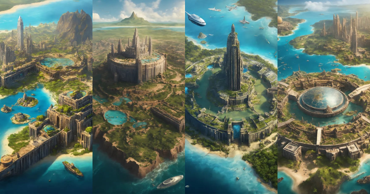 Lexica - Atlantis filled with ancient black people. Round with ...